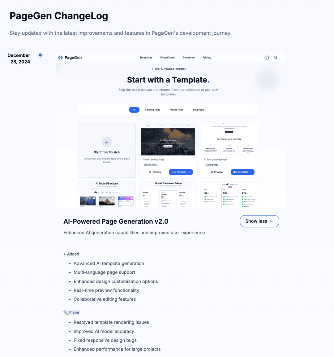 Pagegen Templates For Web Pages