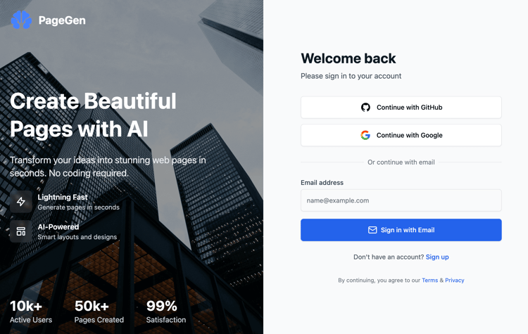 PageGen Templates for Web Pages