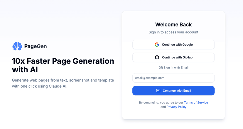 PageGen Templates for Web Pages